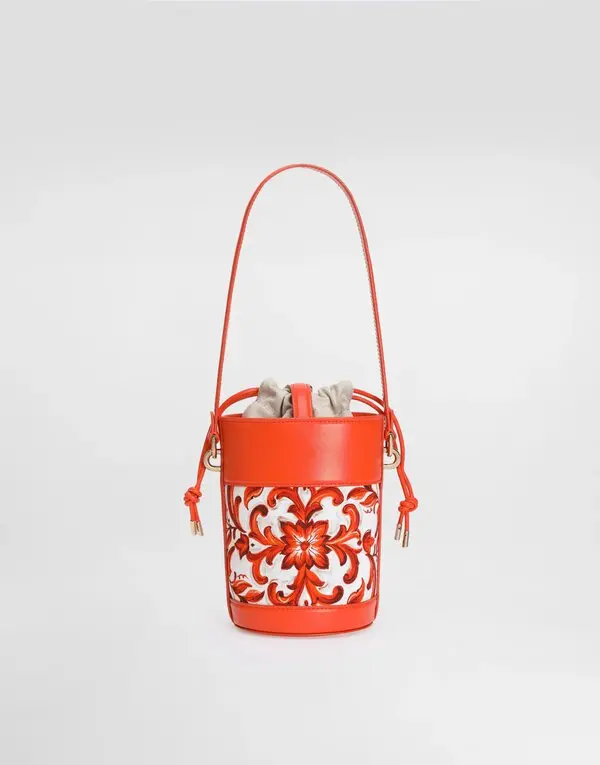 Dolce & Gabbana Majolica Print Canvas Capri Bucket Bag