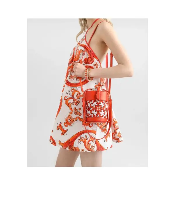 Dolce & Gabbana Majolica Print Canvas Capri Bucket Bag