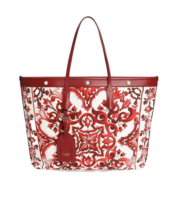 Dolce & Gabbana Majolica-print Canvas Shopping Bag - Colorful Tones