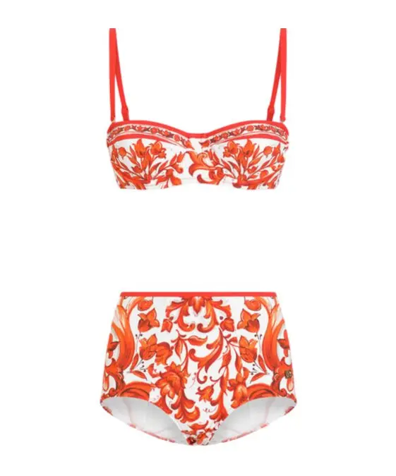 Dolce & Gabbana Majolica-print Bikini Set - Red
