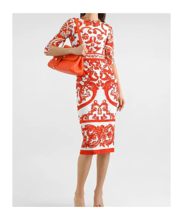 Dolce & Gabbana Majolica-printed Midi Dress