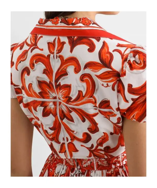 Dolce & Gabbana Majolica Print Cropped Shirt