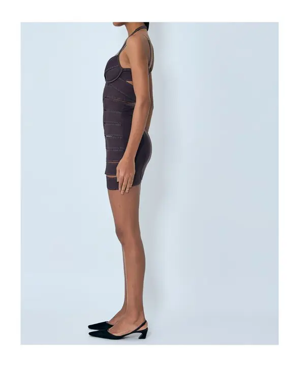 KNWLS X Miss Sixty Backless Mini Dress With Corset Bodice