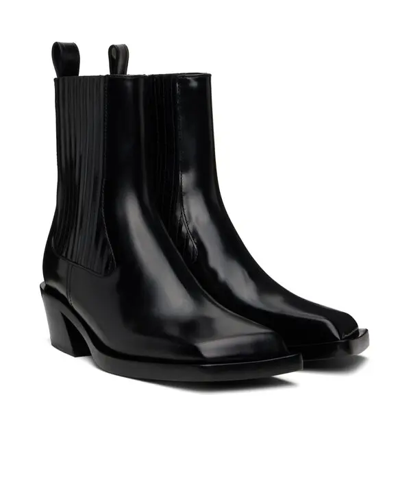 Amina Muaddi Square-toed Short Boots