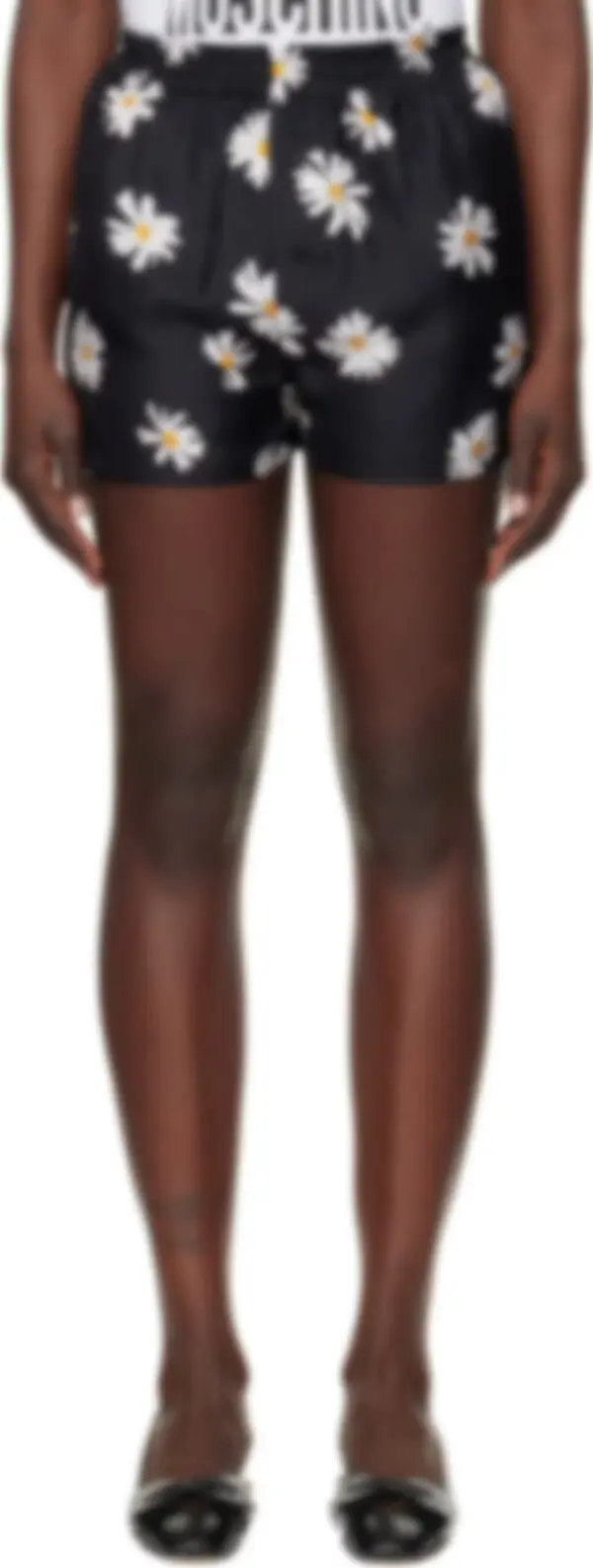 Moschino Black Daisy Print Shorts