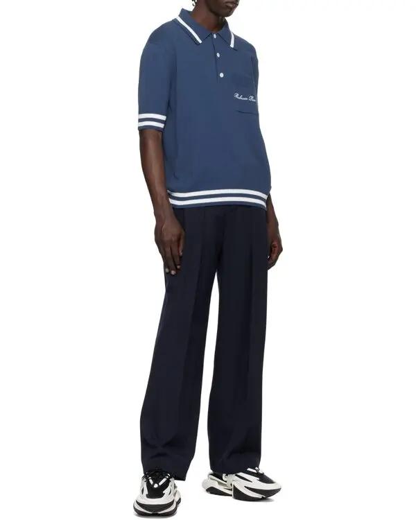 Balmain Pleated Casual Pants - Navy Blue