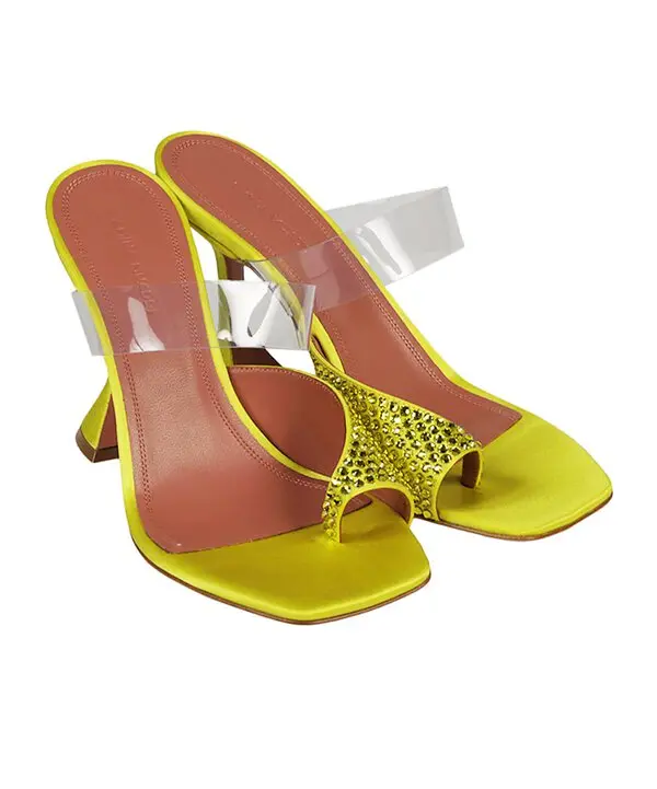 Amina Muaddi Square-headed High-heeled Sandals