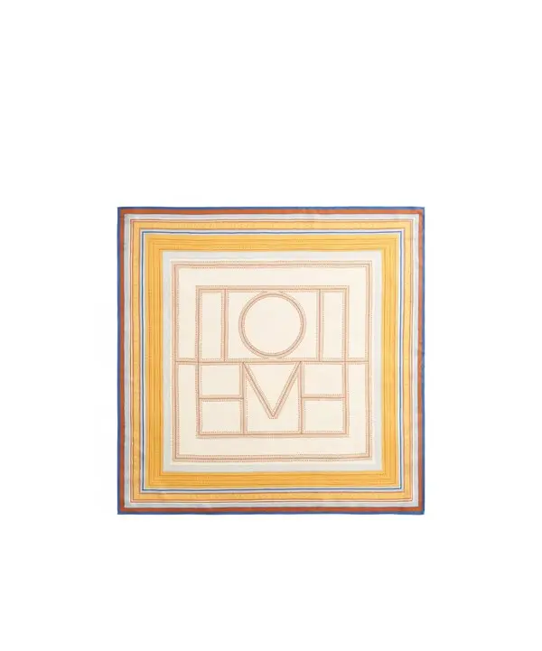 TOTEME Square Silk Scarf - Cream/daffodil