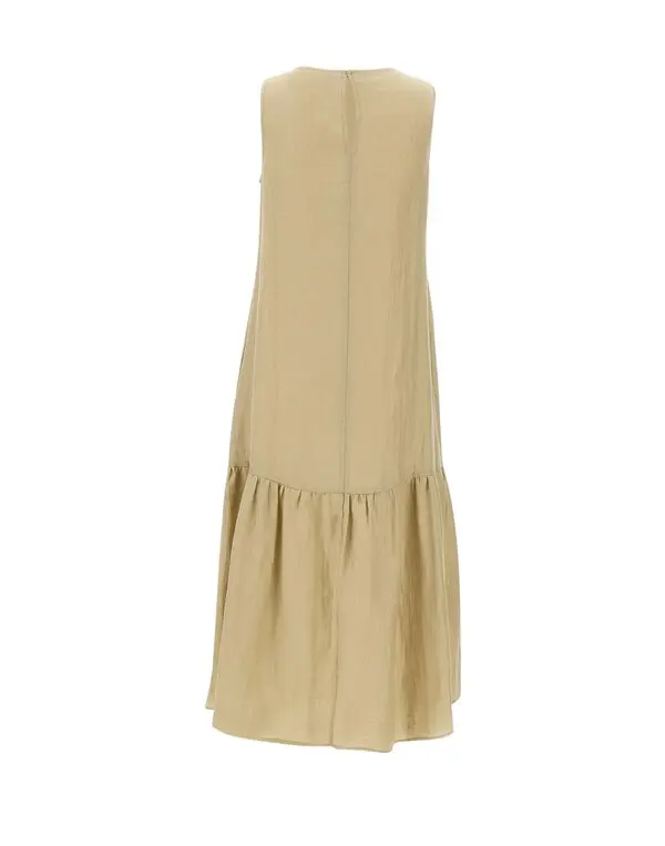 KAOS Sleeveless Crewneck Dress With Flounced Hem