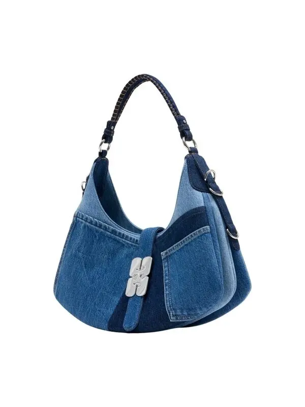 GANNI Small Kat Bag In Denim