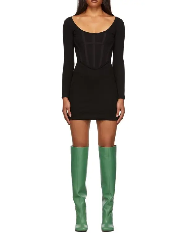 DION LEE Corset-style Mini Dress - Black