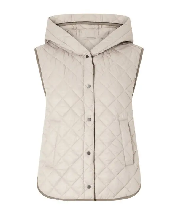 Brunello Cucinelli Quilted Sleeveless Vest With Monili Beaded Hood - No