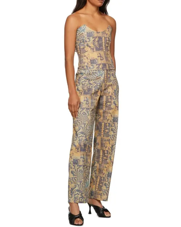 Miaou Newspaper Print Corset