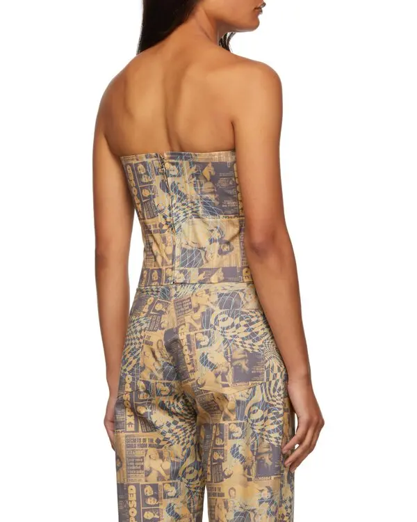Miaou Newspaper Print Corset