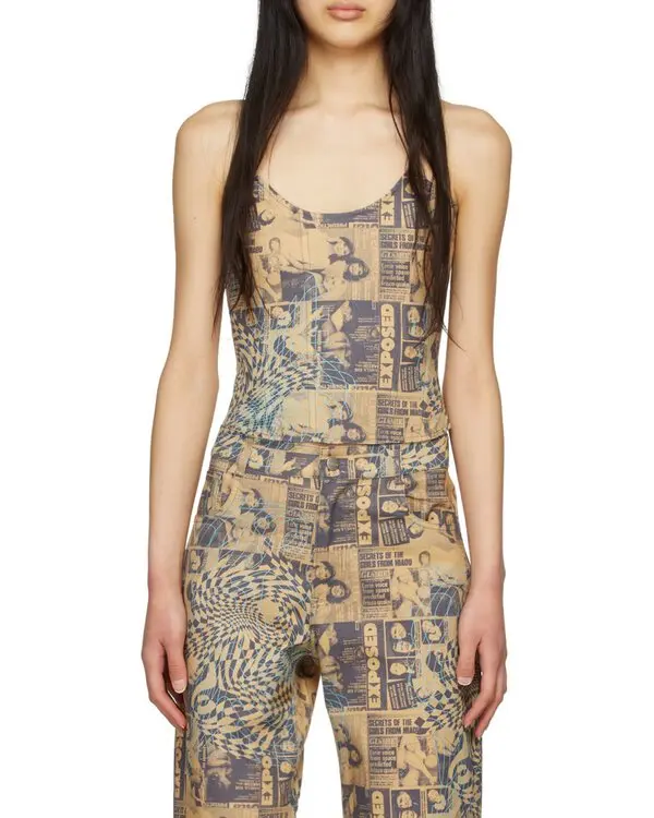 Miaou Newspaper Print Corset
