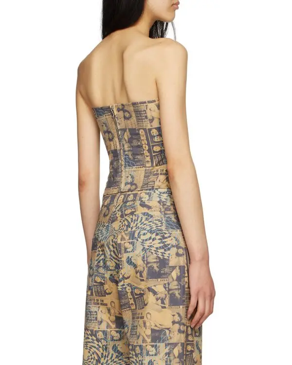 Miaou Newspaper Print Corset