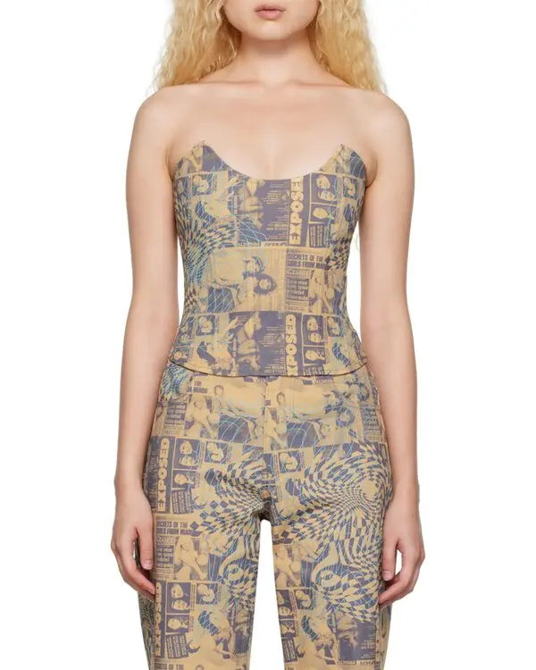 Miaou Newspaper Print Corset