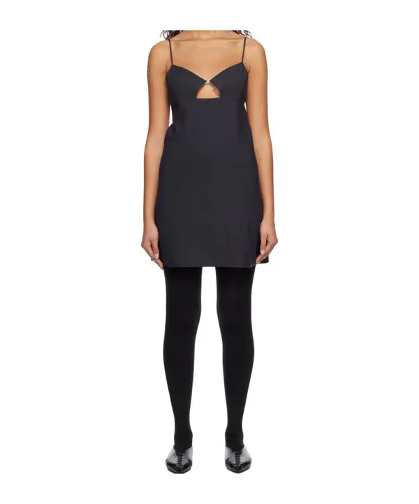 SYSTEM Cutout Mini Dress With V-neck And Logo Hardware