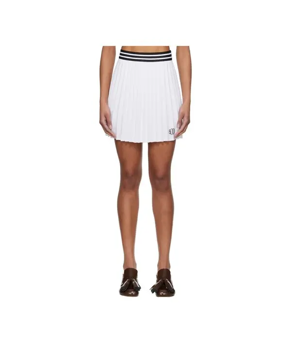 BODE Pleated Mini Skirt With Striped Trim