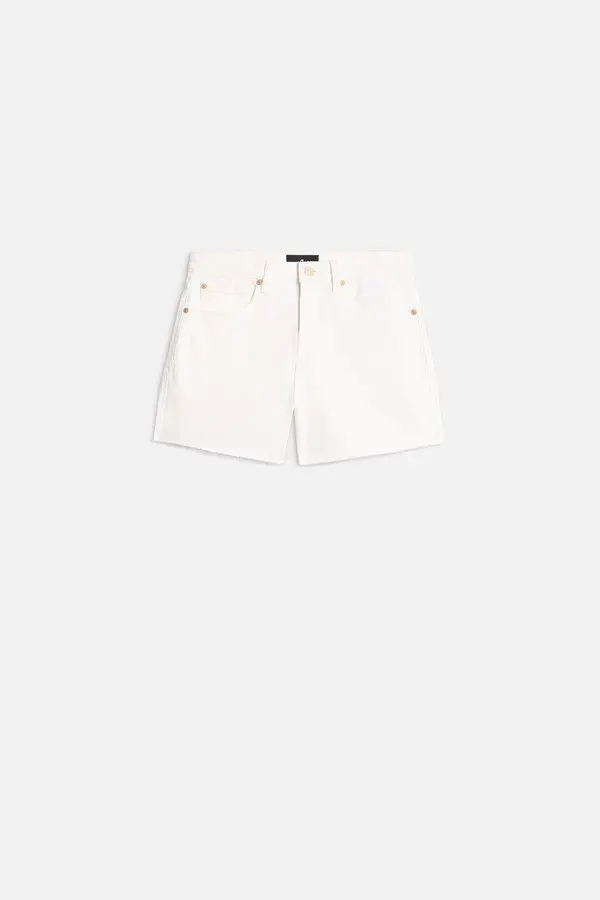 7 For All Mankind Monroe Long Short In Milkyway - Black