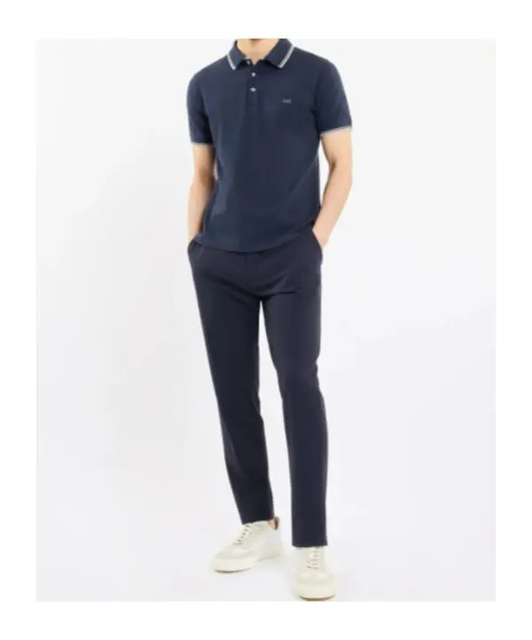 FAY Striped Collar Polo Shirt