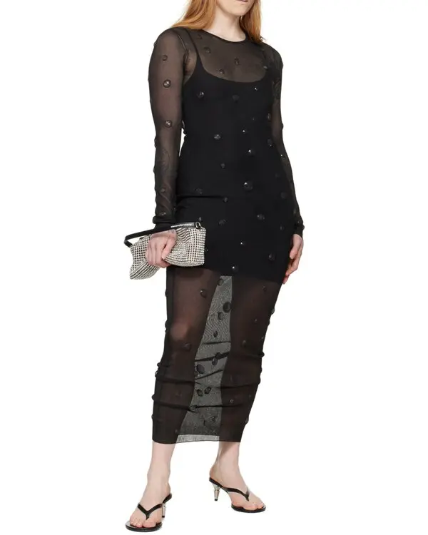 Alexander Wang Semi-sheer Ribbed Midi Dress