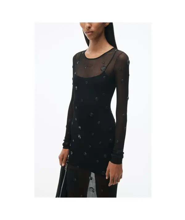 Alexander Wang Semi-sheer Ribbed Midi Dress