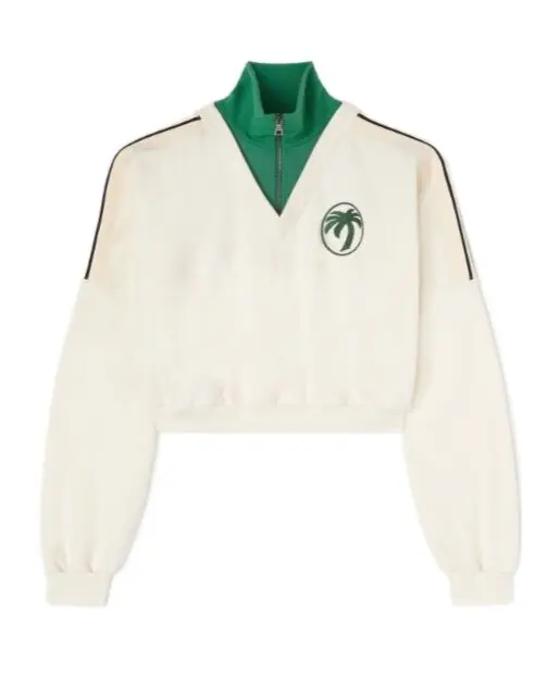 Palm Angels Oval Palm Zip-collar Sweatshirt