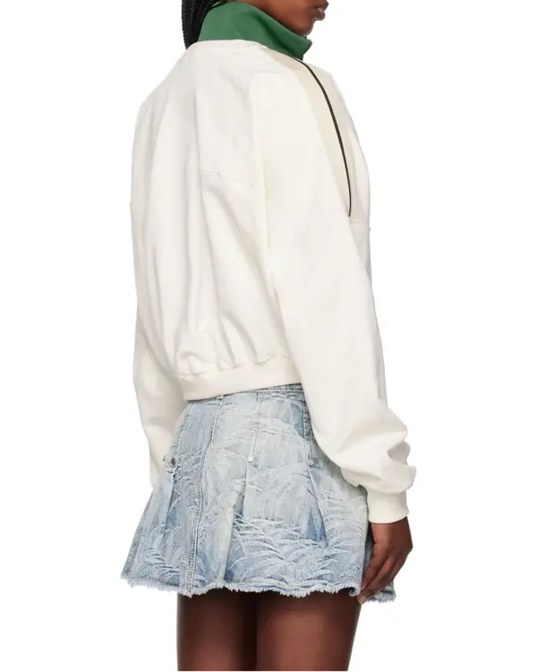 Palm Angels Oval Palm Zip-collar Sweatshirt