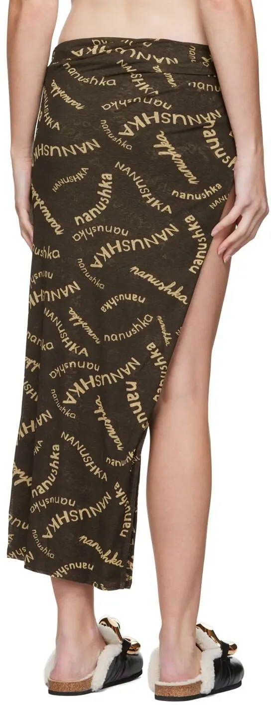 Nanushka Printed High-waisted Midi Skirt