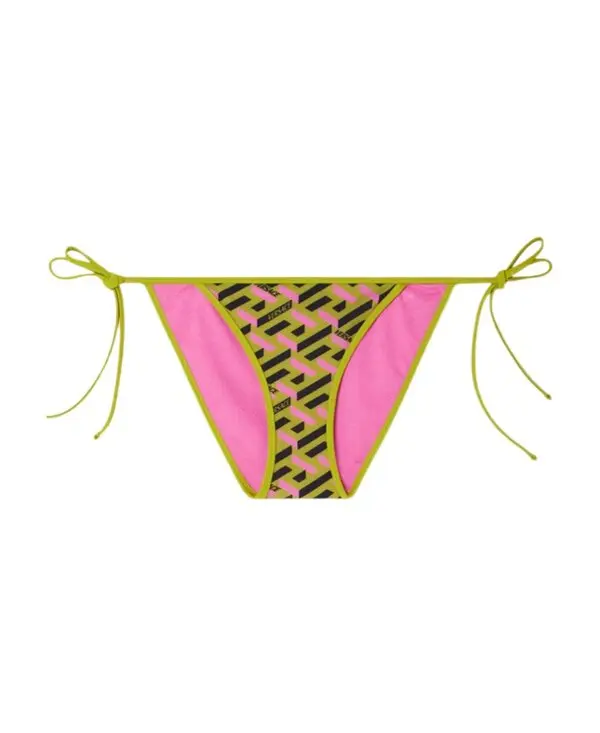 Versace Greca Print Side Tie Bikini Bottoms - Pink