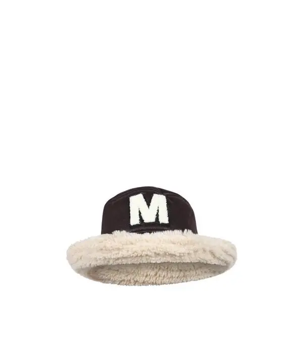MAISON MARGIELA Logo Patch Faux Leather Bucket Hat - Black