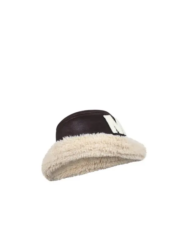 MAISON MARGIELA Logo Patch Faux Leather Bucket Hat
