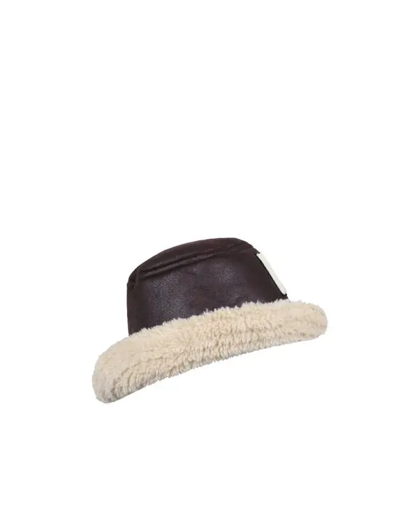 MAISON MARGIELA Logo Patch Faux Leather Bucket Hat