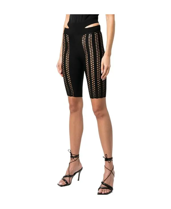 DION LEE Knit Cutout Biker Shorts
