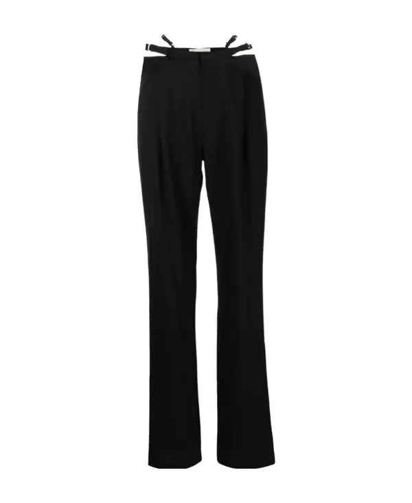 DION LEE Logo Casual Pants - Black