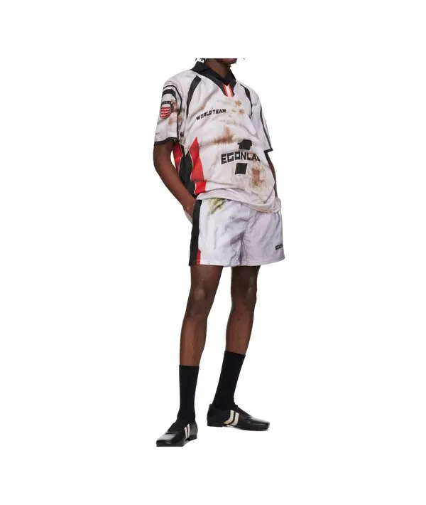 EGONLAB Graphic Print Track Shorts