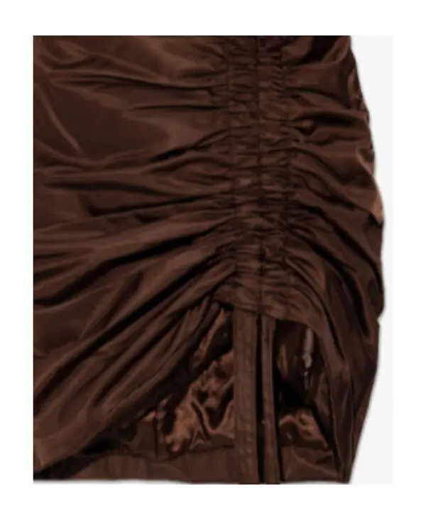 GANNI Ruched Nylon Mini Skirt