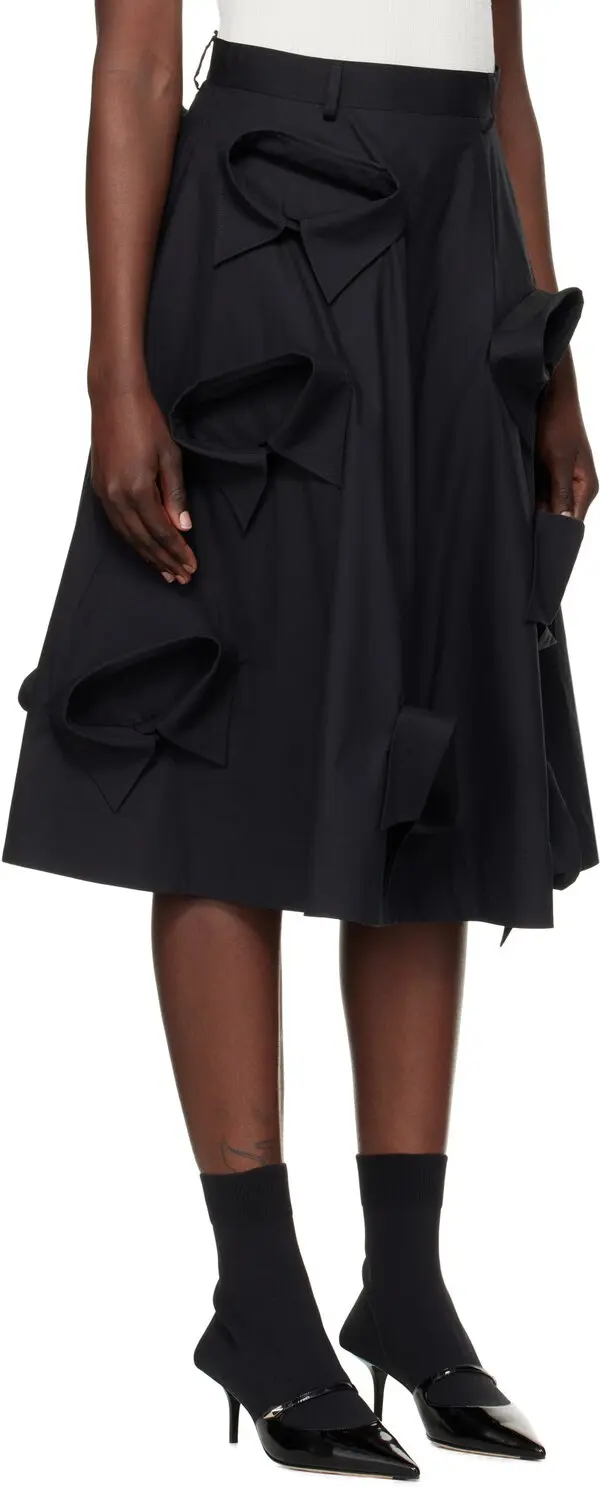 Moschino Stretch-cotton Poplin Midi Skirt With Appliqué Detailing