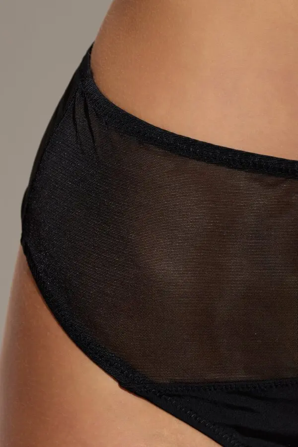 HEIST STUDIOS High-waisted Briefs With Transparent Insert