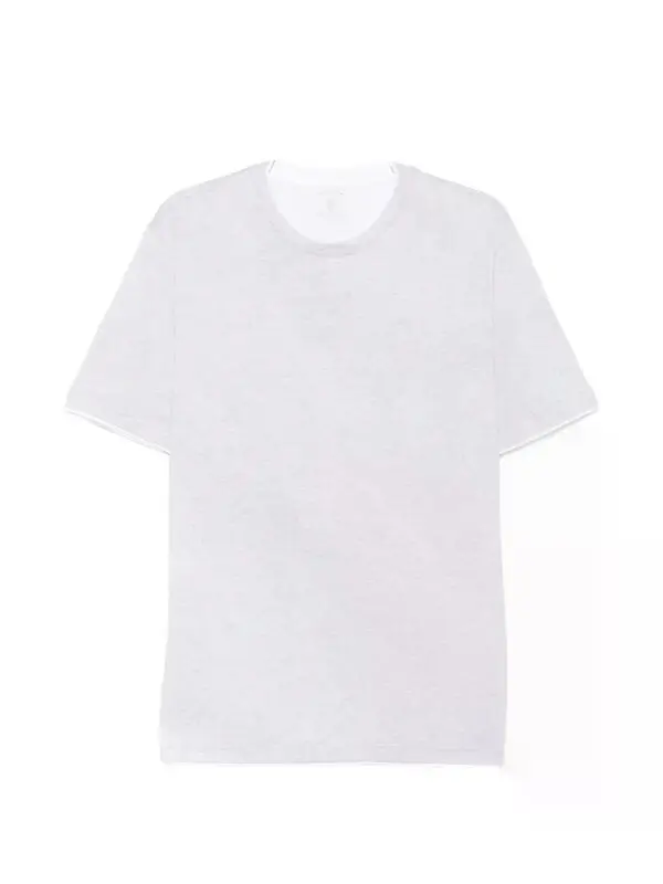 Eleventy Layered-trim Round-neck T-shirt - Grey