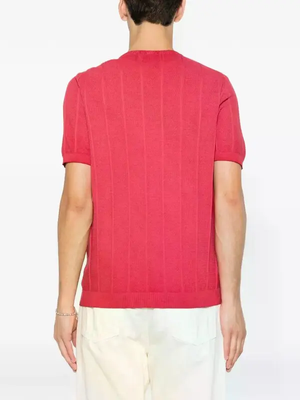 JEORDIE'S Ribbed Knit Short-sleeve Sweater