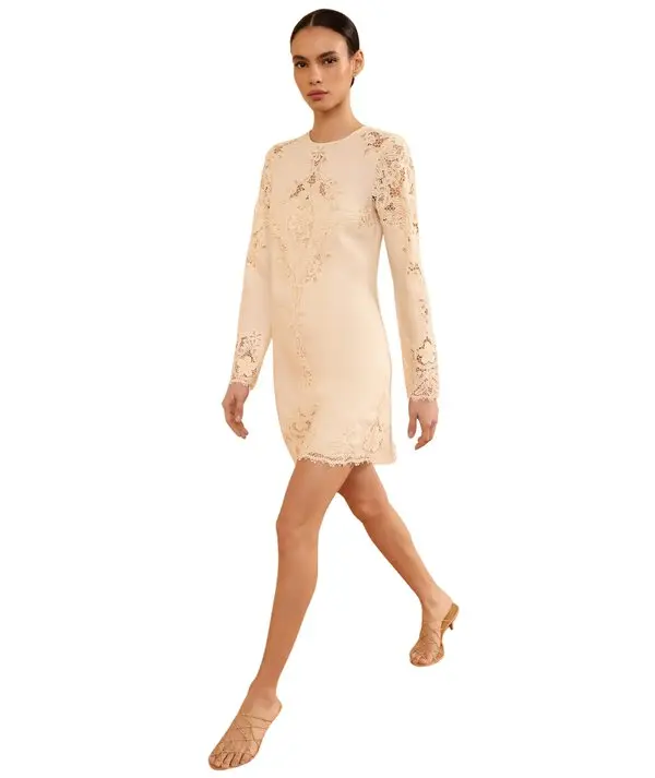 Ulla Johnson Camie Linen Mini Dress With Geometric Embroidery - Ivory