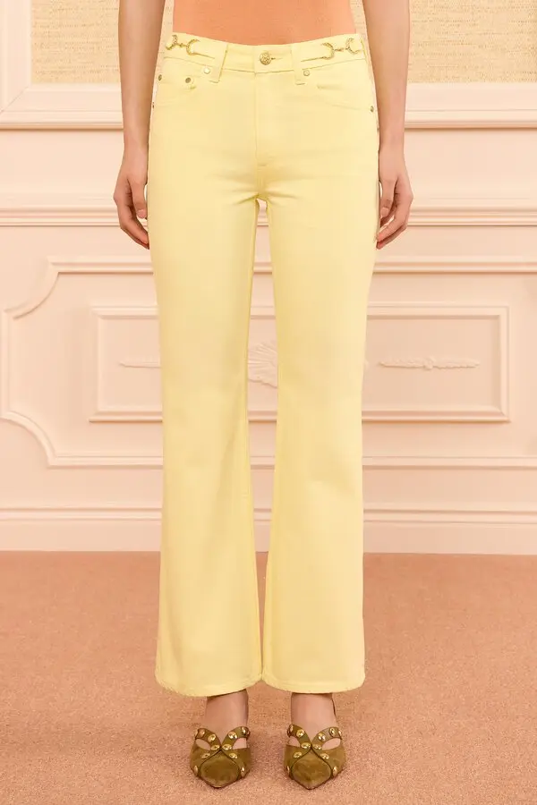 Ulla Johnson Laurel Kick Flare Jean - Chantilly