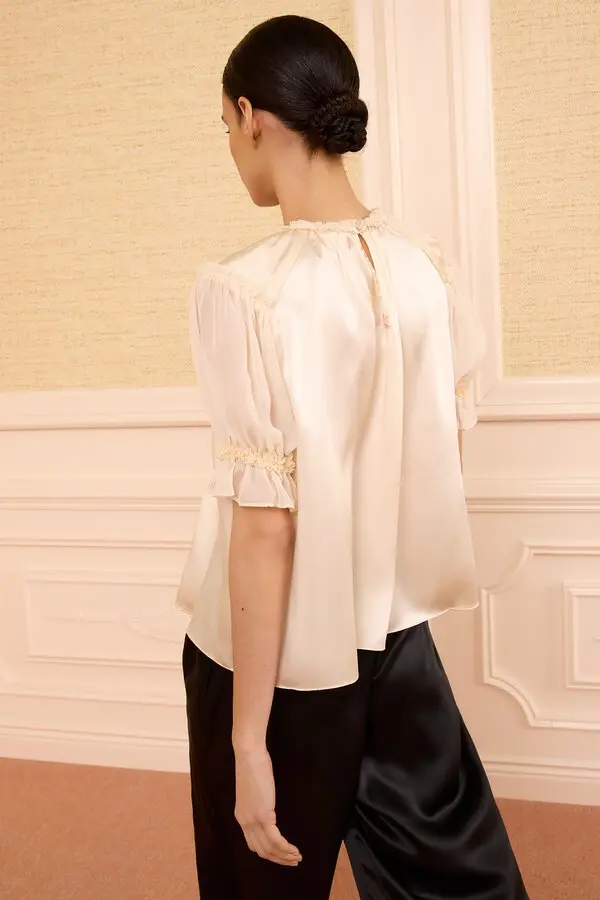 Ulla Johnson Alina Silk Top - Ivory