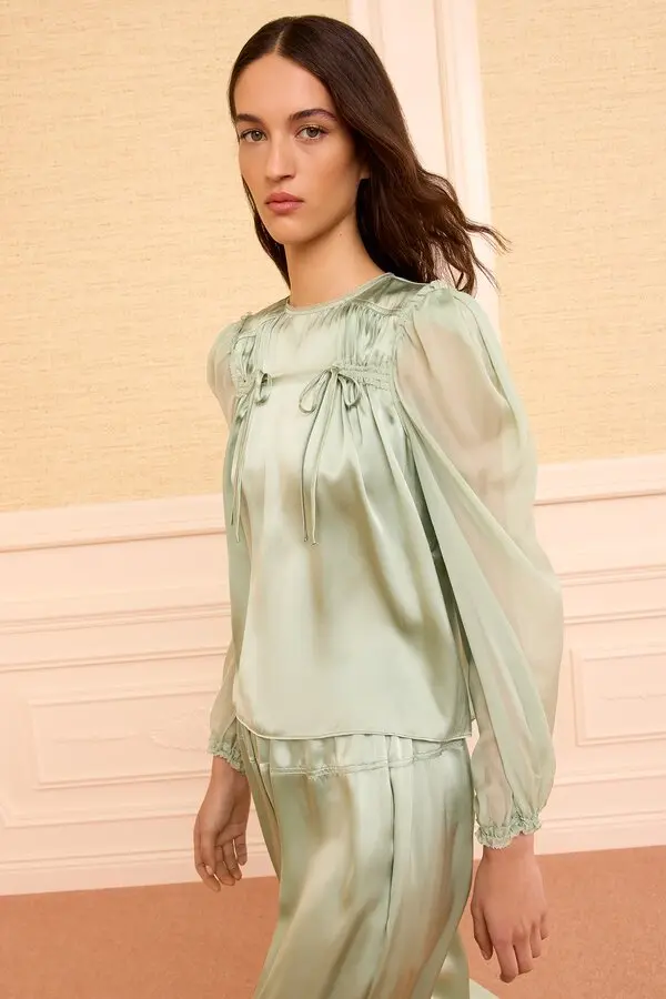 Ulla Johnson Odette Silk Blouse - Celadon
