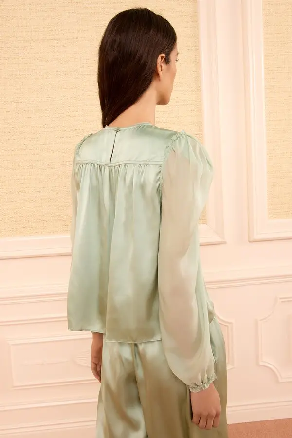 Ulla Johnson Odette Silk Blouse - Celadon