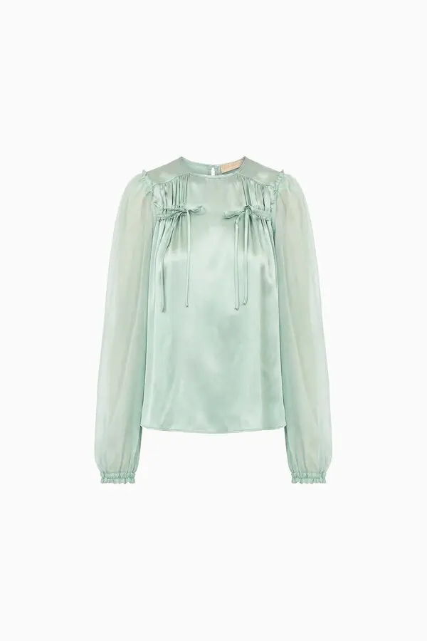 Ulla Johnson Odette Silk Blouse - Celadon