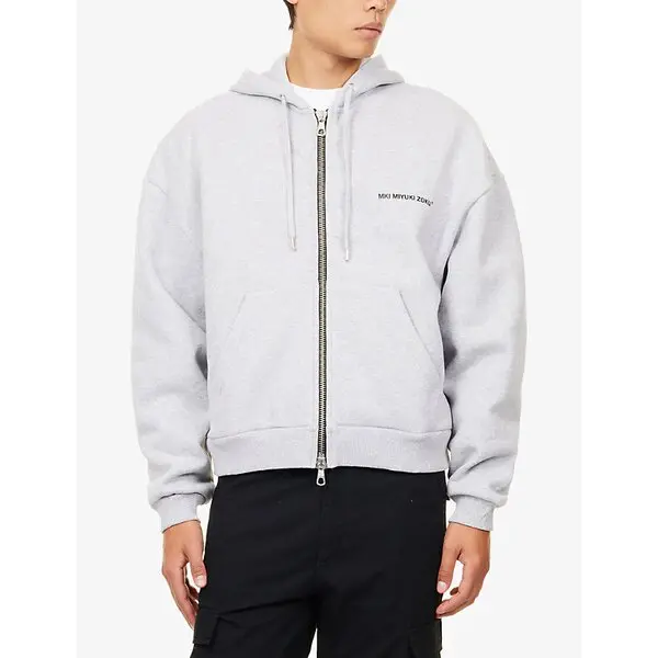 MKI MIYUKI ZOKU Cotton-blend Zip-up Hoody - Grey