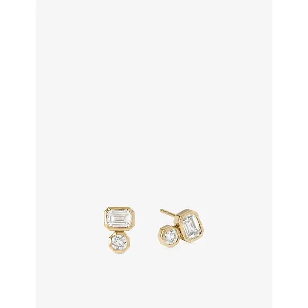Astley Clarke 14ct Gold And Lab-grown Diamond Toi Et Moi Stud Earrings - Yellow Gold